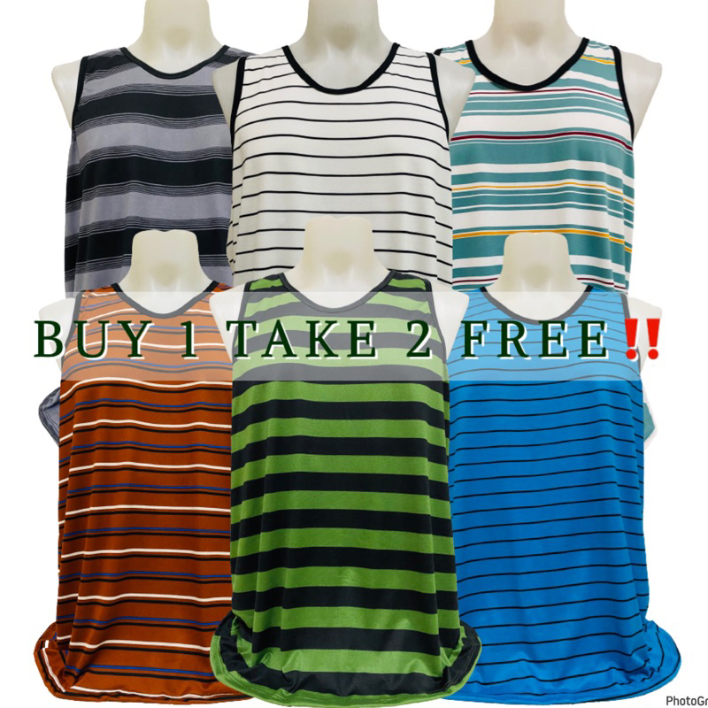 [ BUY 1 TAKE 2 FREE‼️] Stripe Sando for BIG SIZE Men - Large to XXL ...