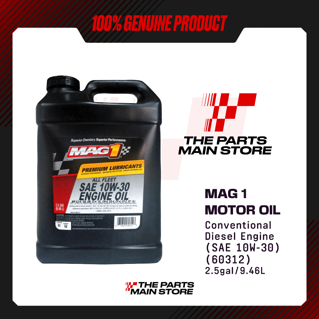 MAG 1 Motor Oil Conventional/Mineral Diesel Engine SAE 10W-30 #60312 (2 ...