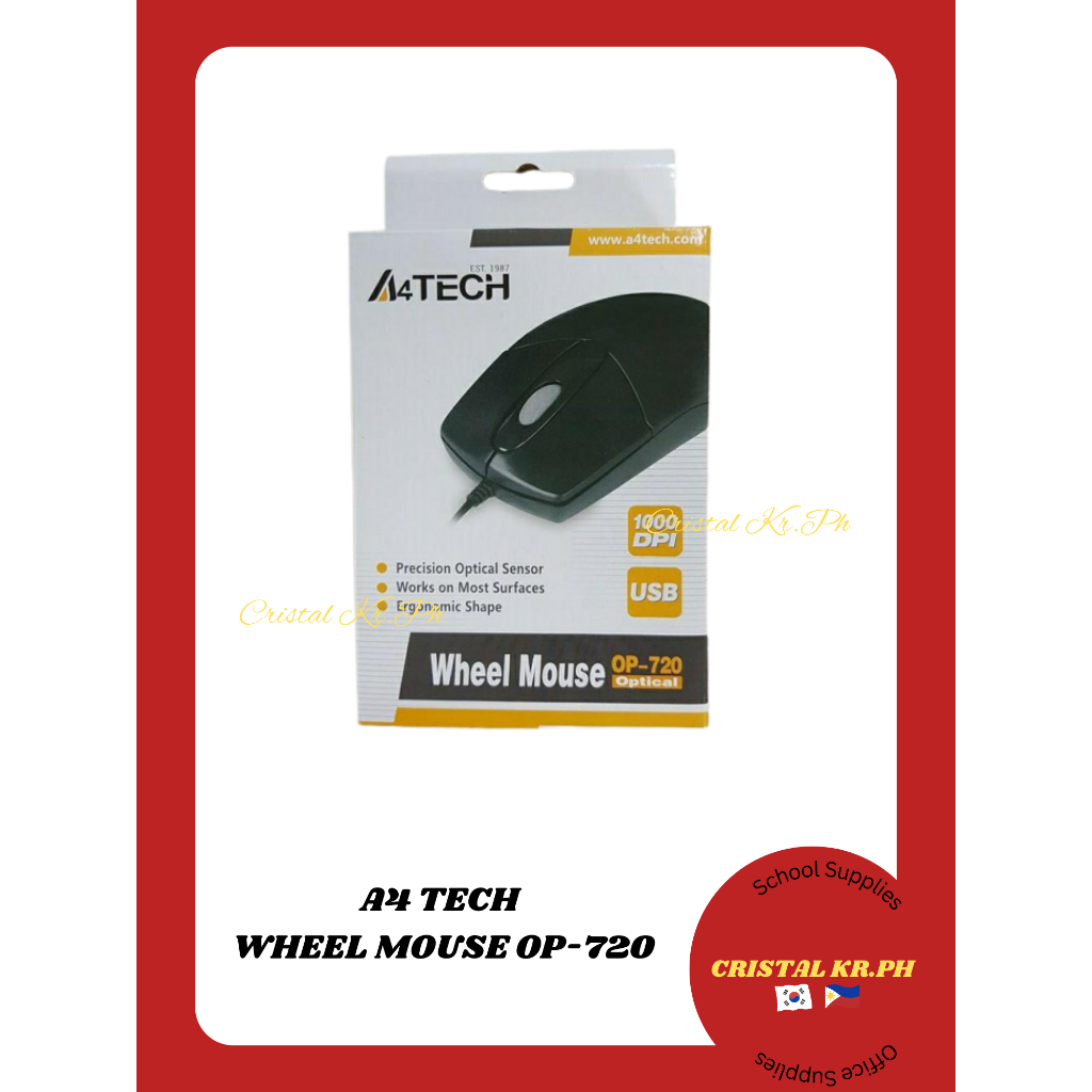 A4TECH OP-720 OPTICAL USB MOUSE (BLACK) | Shopee Philippines