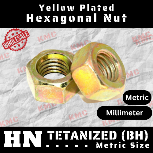 100 pcs Hexagonal Nut/ Hex Nut Gold plated/tetanized Metric Size ...