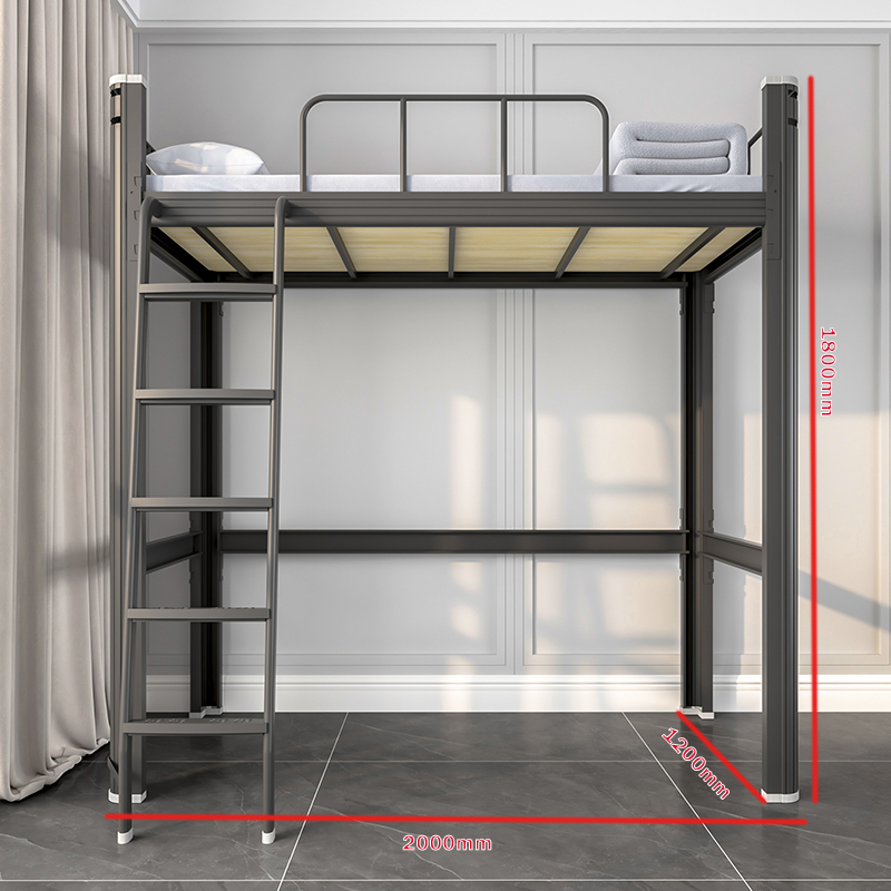 180 * 200 * 90/120CM Loft Bed Frame Double Single Bed Frame Elevated ...