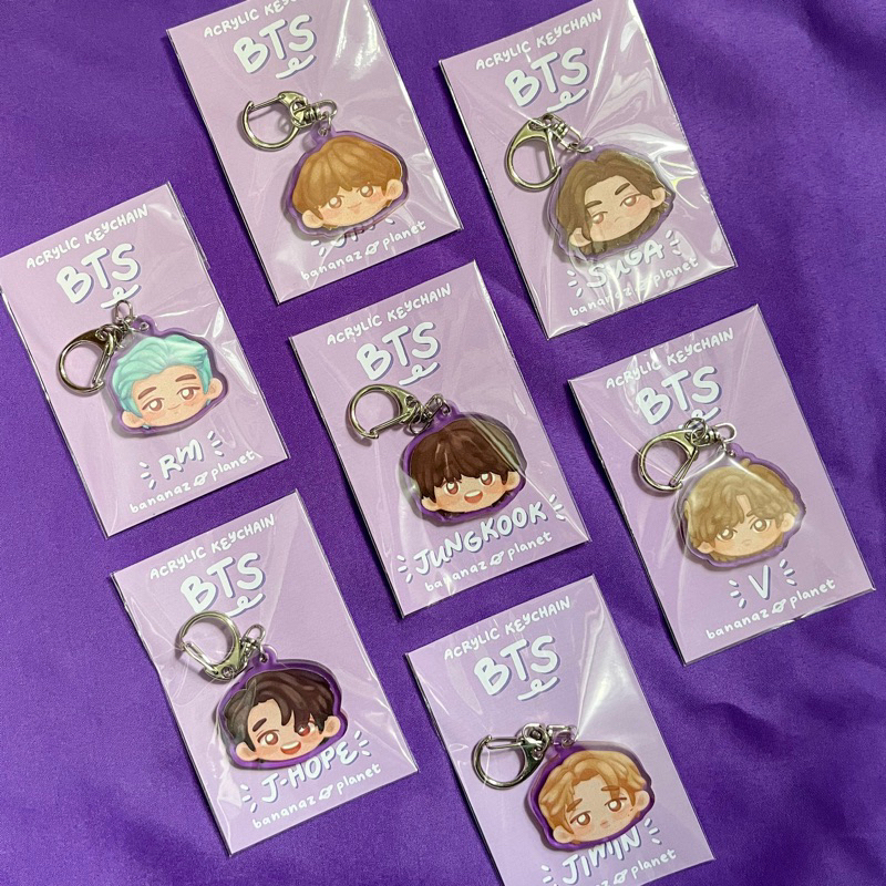BTS Chibi Acrylic Keychains | Back-to-back Print | by BANANAZ PLANET ...