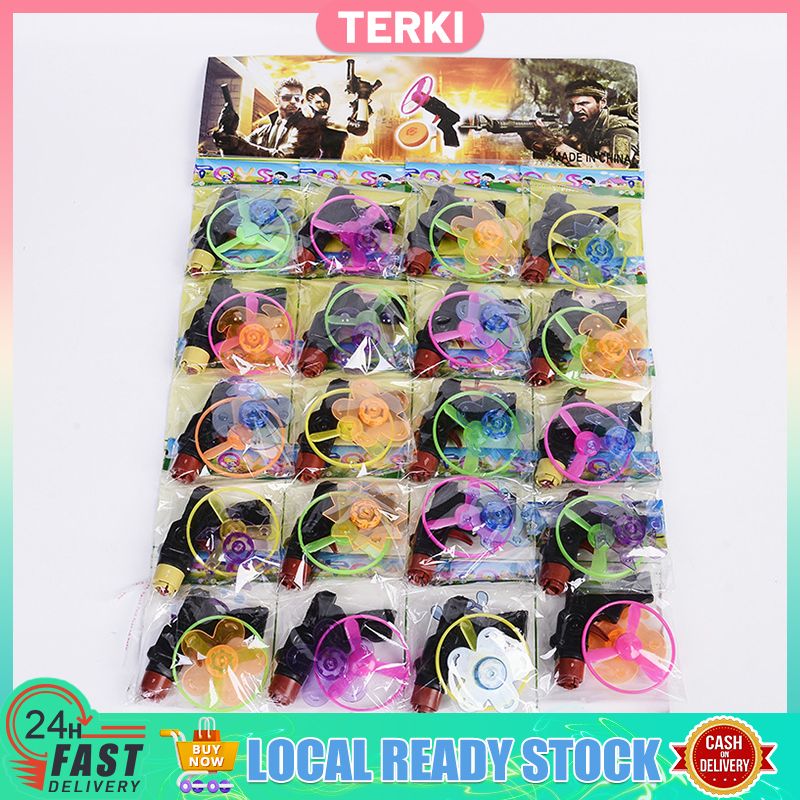 20pcs/Bag Children Plastic Toy Gyro Gun Flywheel And Gyro Trigger Toys ...