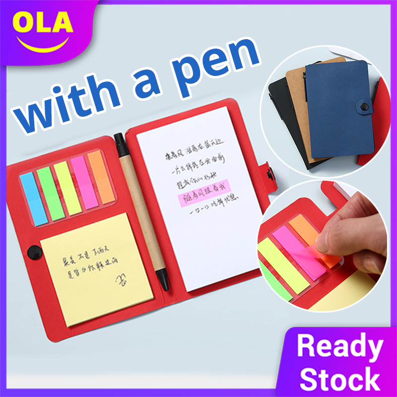 Sticky Notes Notebooks Colored Page Markers Bundle Set with Ballpiont ...