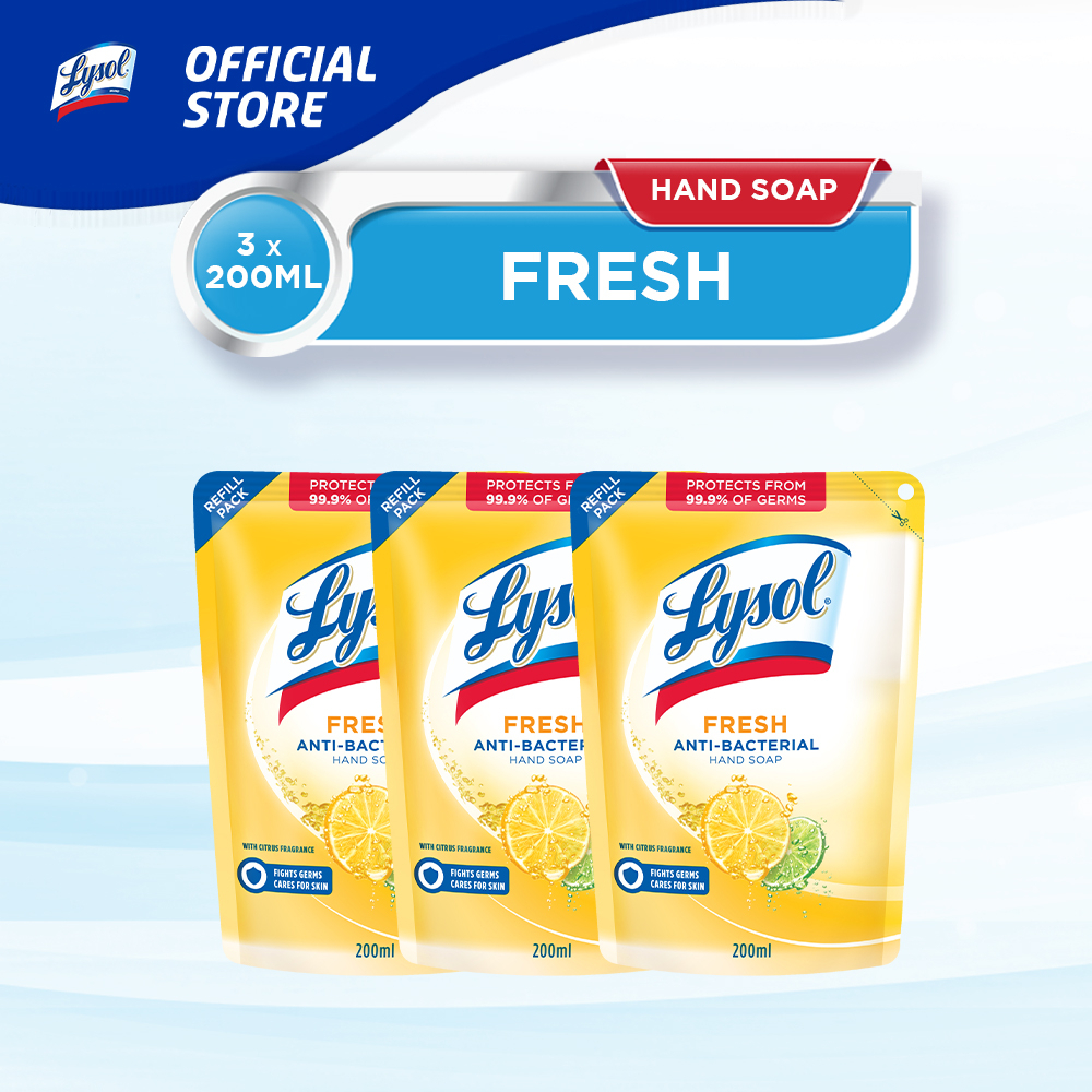 Lysol Antibacterial Hand Soap Fresh Refill Triple Pack 200ml | Shopee ...