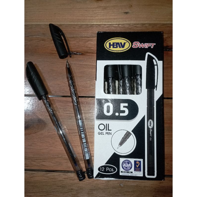 HBW Swift Ballpen Oil gel Pen 0.5(12pcs/box)black/blue/red | Shopee ...