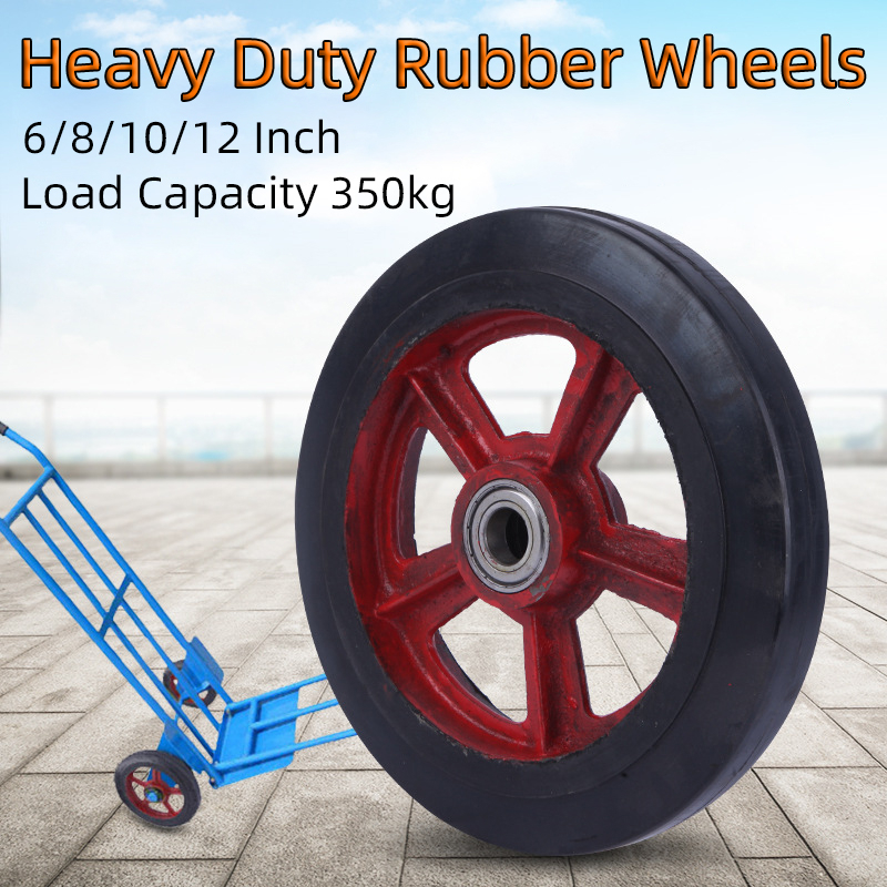 Hand Truck Wheel 8/10/12'' Rubber Wheels For Cart Set Heavy Duty Push ...