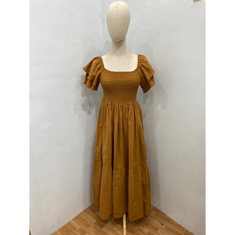 Seniora (L-2XL) Maxi Linen & SENEPA Smocking Dress (PLUS SIZE) | Shopee ...