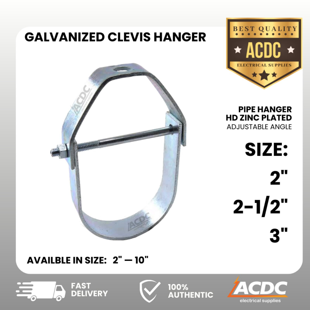 2", 2-1/2", 3" Galvanized Clevis Hanger Pipe Hanger Heavy Duty ...