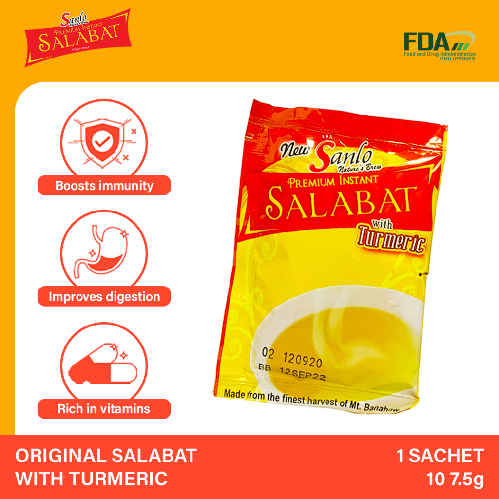 Sanlo Salabat Premium Instant Ginger Tea - TURMERIC Flavor Sachet (7.5g ...