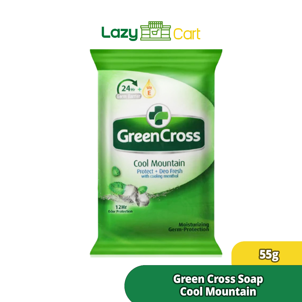 Lazycart Green Cross Soap Cool Mountain 55g - Refreshing Cleanliness at ...