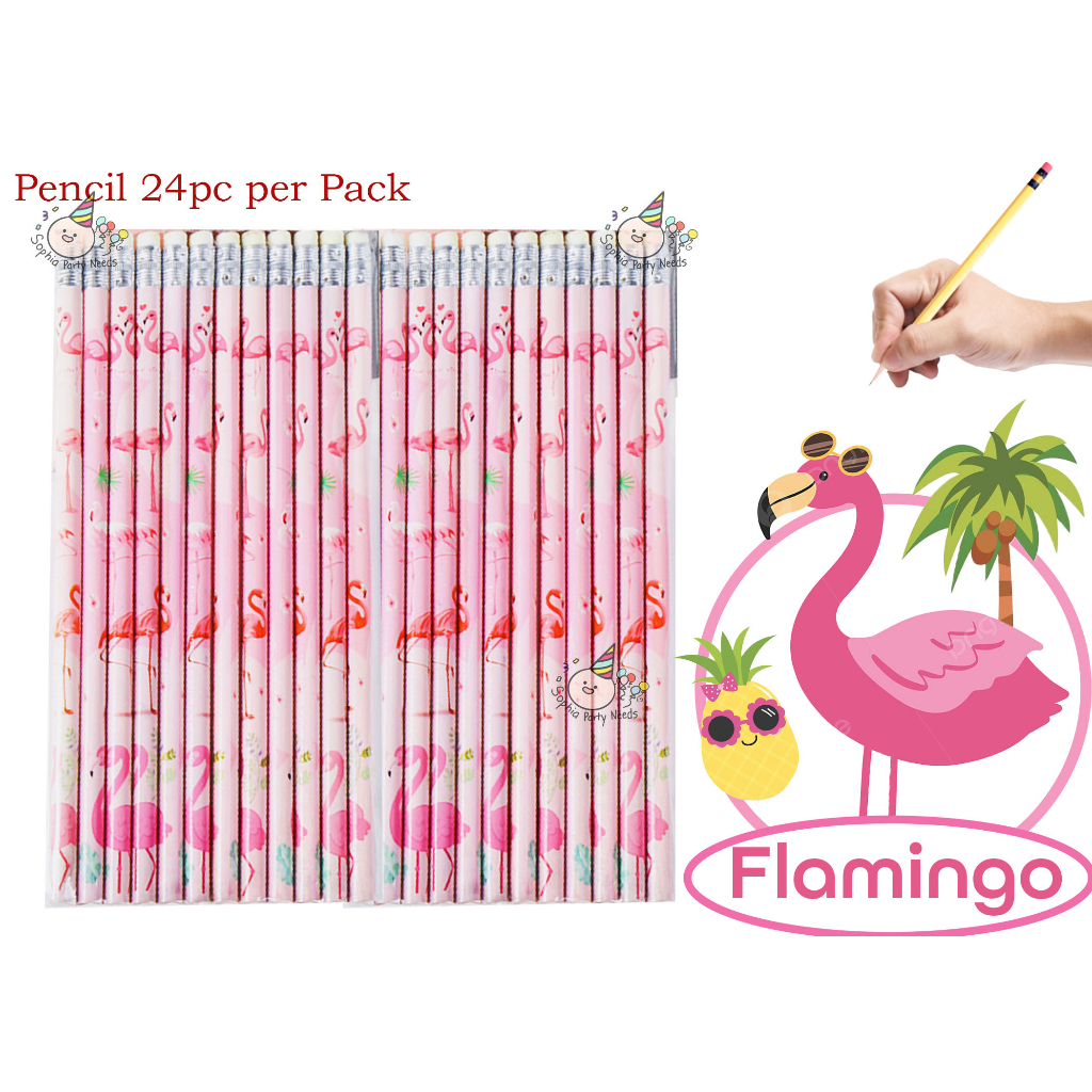 24 pcs Flamingo Pencil Giveaway Items Prizes School Supplies Gift for ...