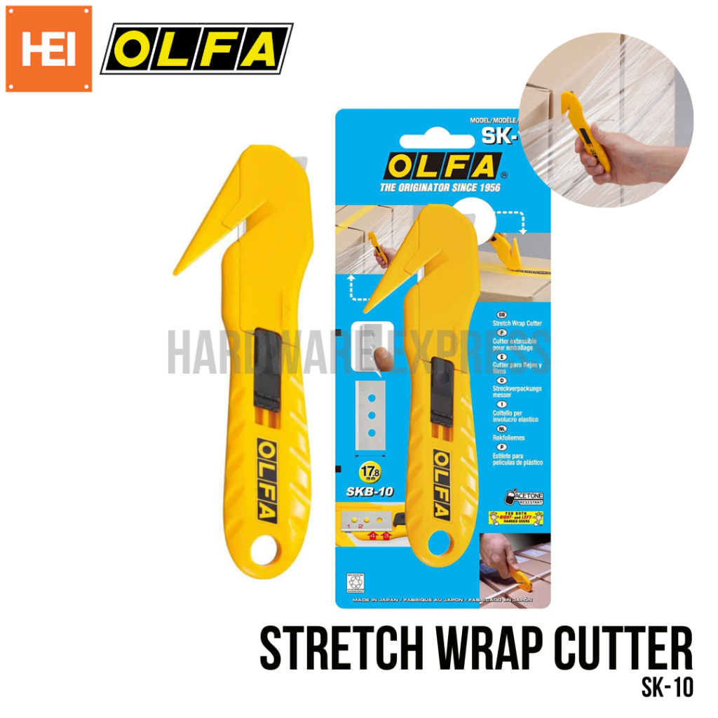 OLFA SK-10 STRECH SHRINK WRAP CUTTER CONCEALED BLADE CUTTER | Shopee Philippines