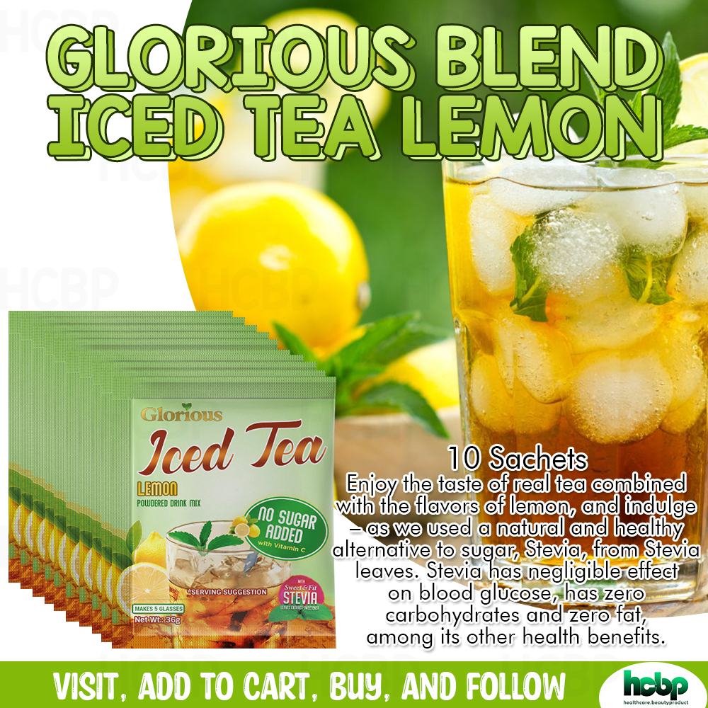 Glorious Blend Iced Tea Lemon 10 Sachets with Stevia Extract and ...
