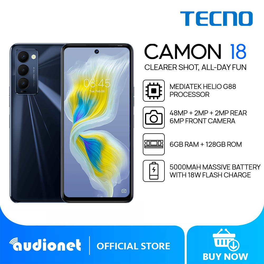 Tecno Camon 18 Smartphone | 6GB RAM + 128GB ROM | MTK G88 Octa-core | 6 ...