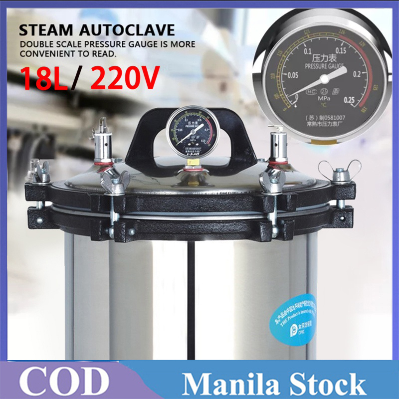18L Stainless Steam Retort Machine Autoclave Medical Steam Sterilizer ...