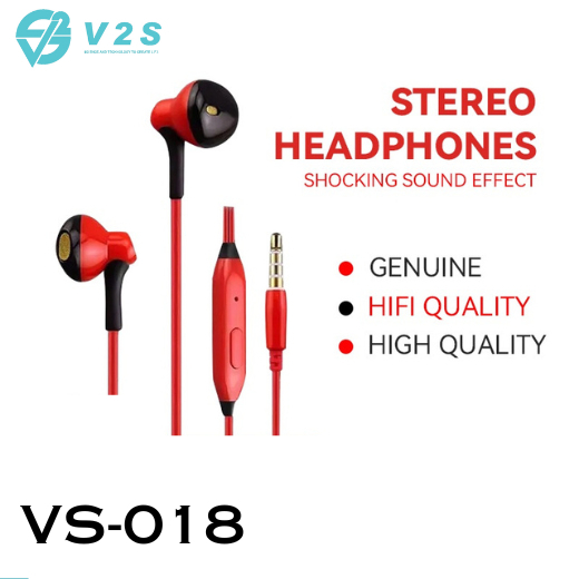 V2S VS018 Headphone With Microphone Universal 3.5mm Plug Extar Bass ...