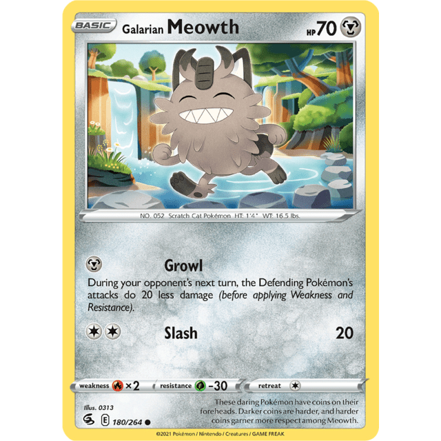 Meowth & Persian , Galarian Meowth & Galarian Perrserker Pokemon Cards ...
