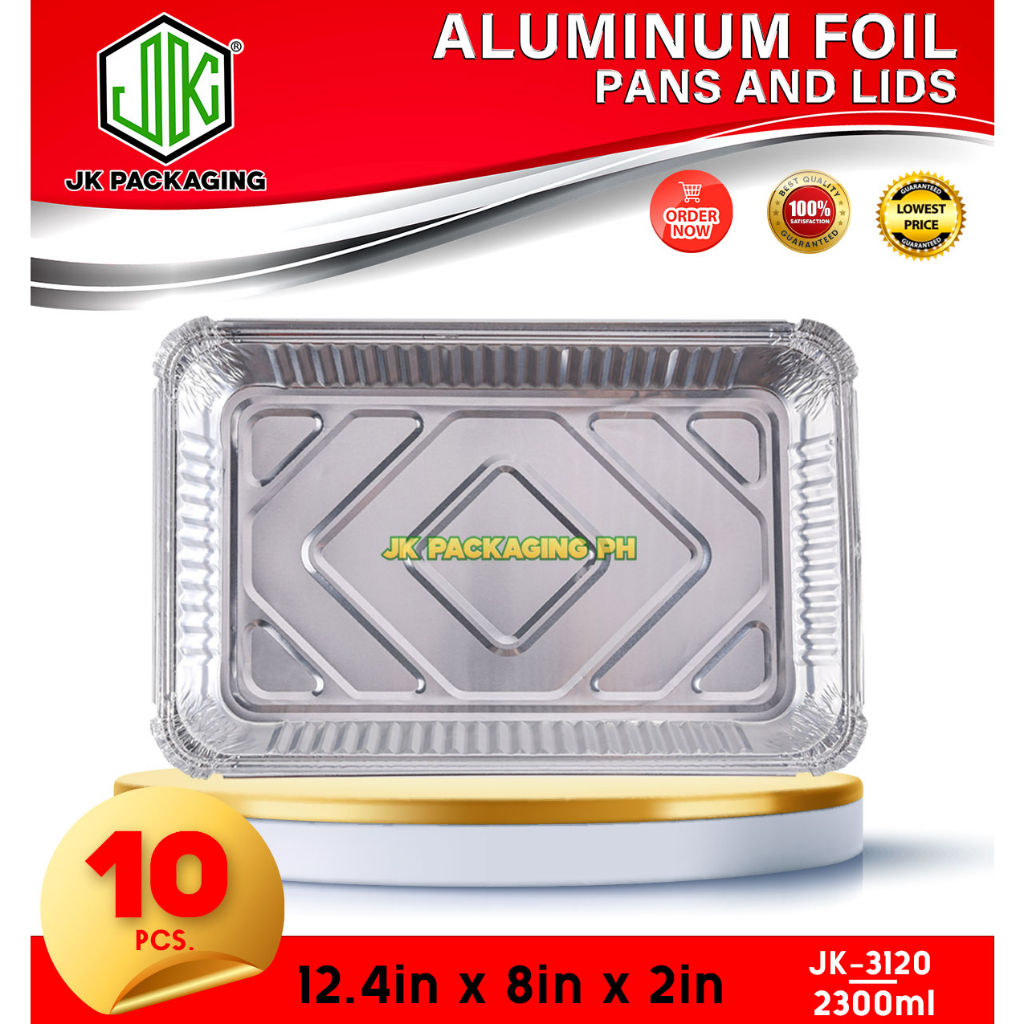 Jk Packaging Ph [ 12 4 X 8 X 2 ] 【10 Pcs 】 Aluminum Tray Jk 3120 2300ml