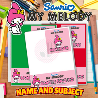 MY MELODY Inspired NAME AND SUBJECT NOTEBOOK STICKER LABELS | SANRIO MY ...