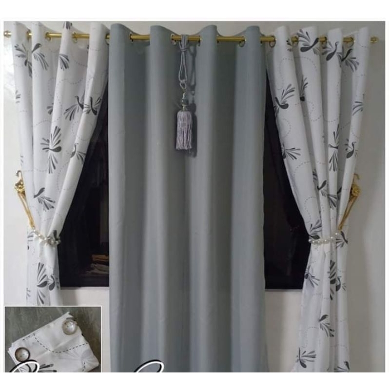 3n1 & per pc Ring curtain 5.6ft to 7ft pelican design | Shopee Philippines