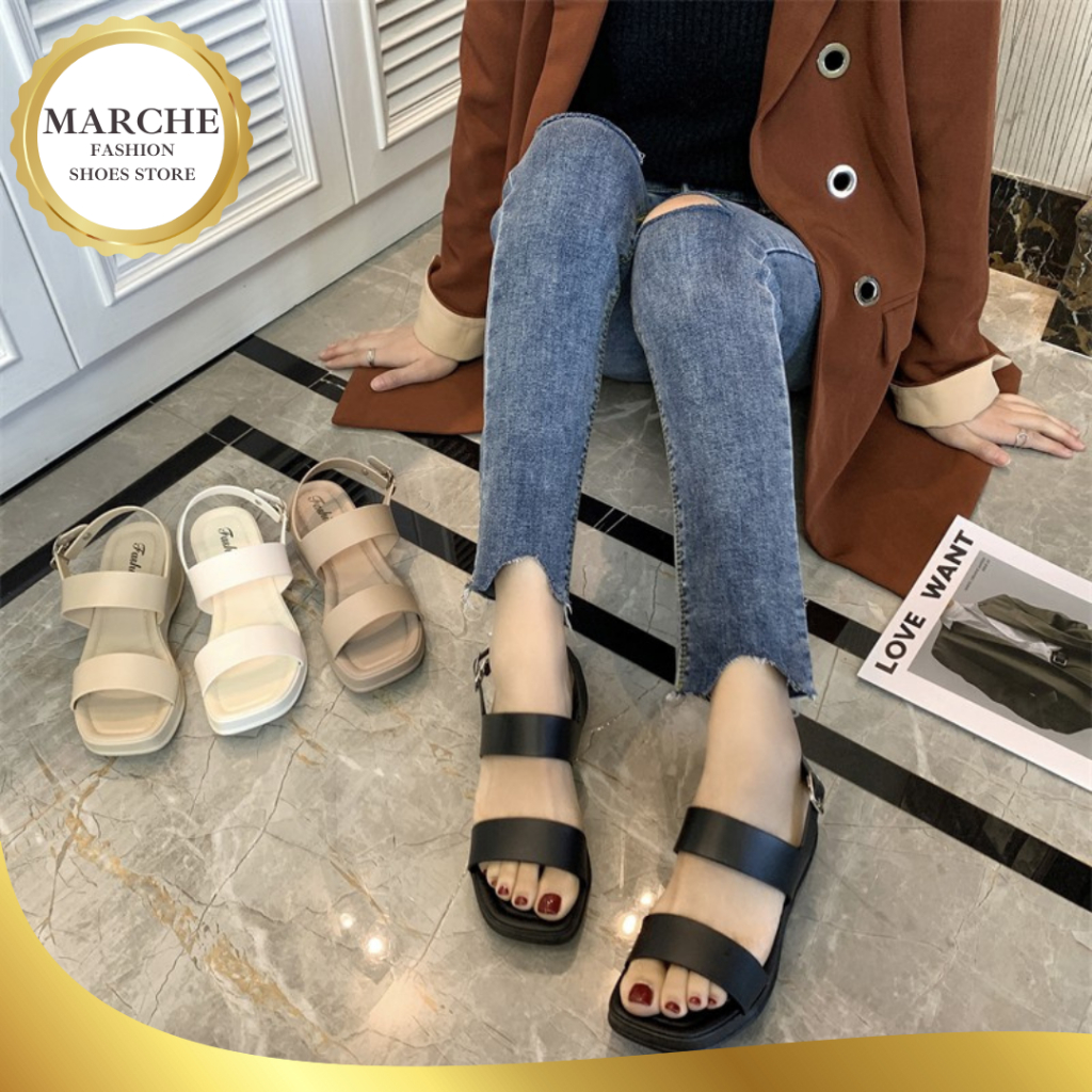 Marche New One-Line Wedge-Heeled Roman Sandals For Women( +1 if slim/+2 ...