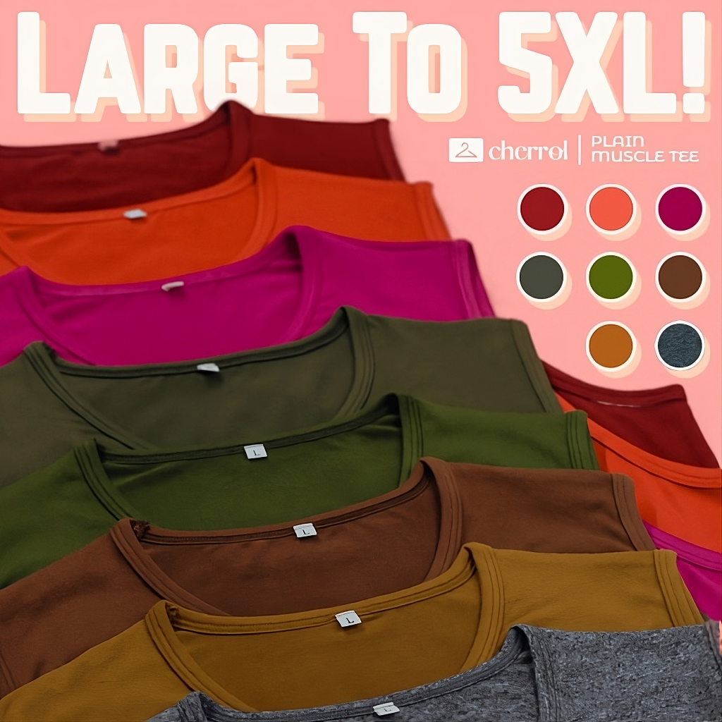 𝗥𝗨𝗦𝗧𝗜𝗖 𝗧𝗢𝗡𝗘 Plain Muscle Tees ( L/XL/2XL/3XL/4XL/5XL ) Cotton Spandex ...