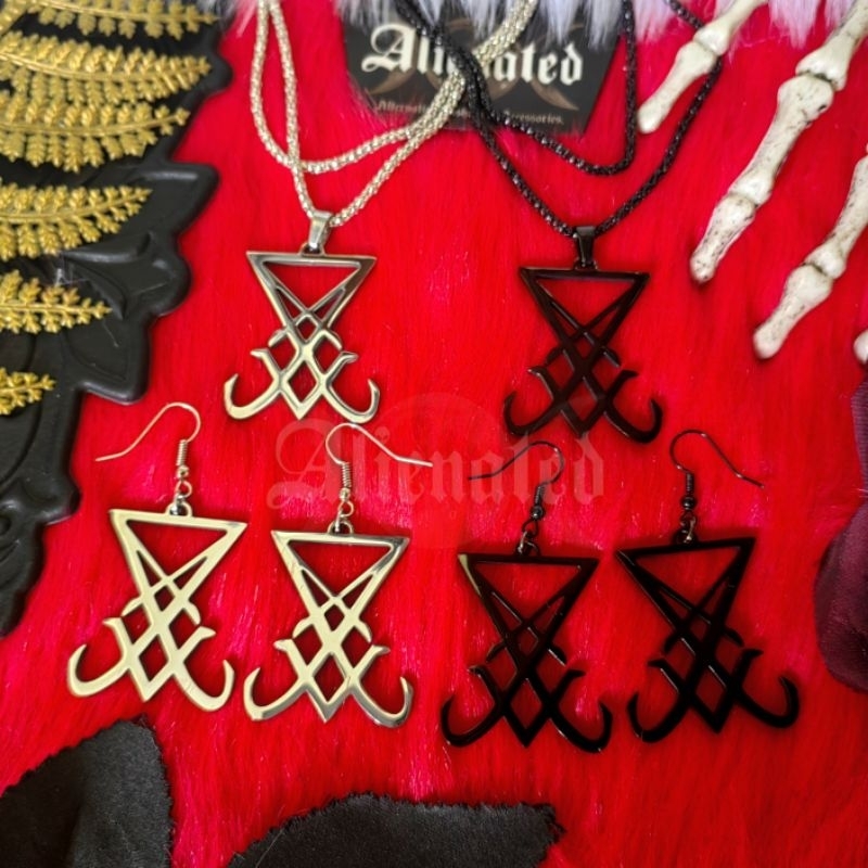 𝗦𝗶𝗴𝗶𝗹 𝗼𝗳 𝗟𝘂𝗰𝗶𝗳𝗲𝗿 𝘁𝗵𝗲 𝗗𝗲𝘃𝗶𝗹 Necklace Earrings Gothic Satanic | Shopee ...