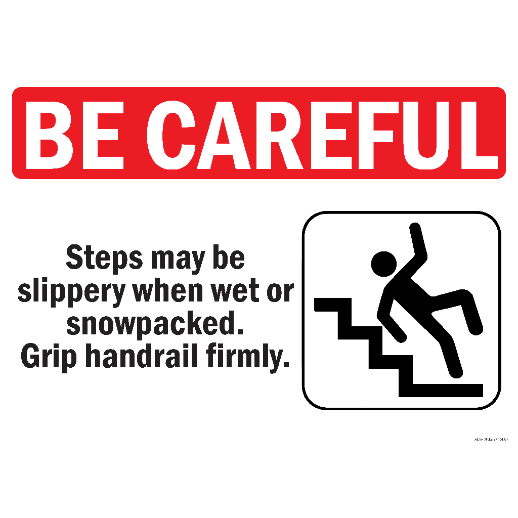 Wet Floor Sign Steps May Be Slippery When Wet Vinyl Sticker Sign Size ...