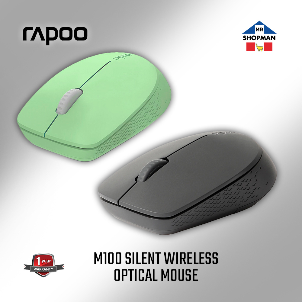 Rapoo M100 Gray / Green Silent Wireless Mouse | Shopee Philippines