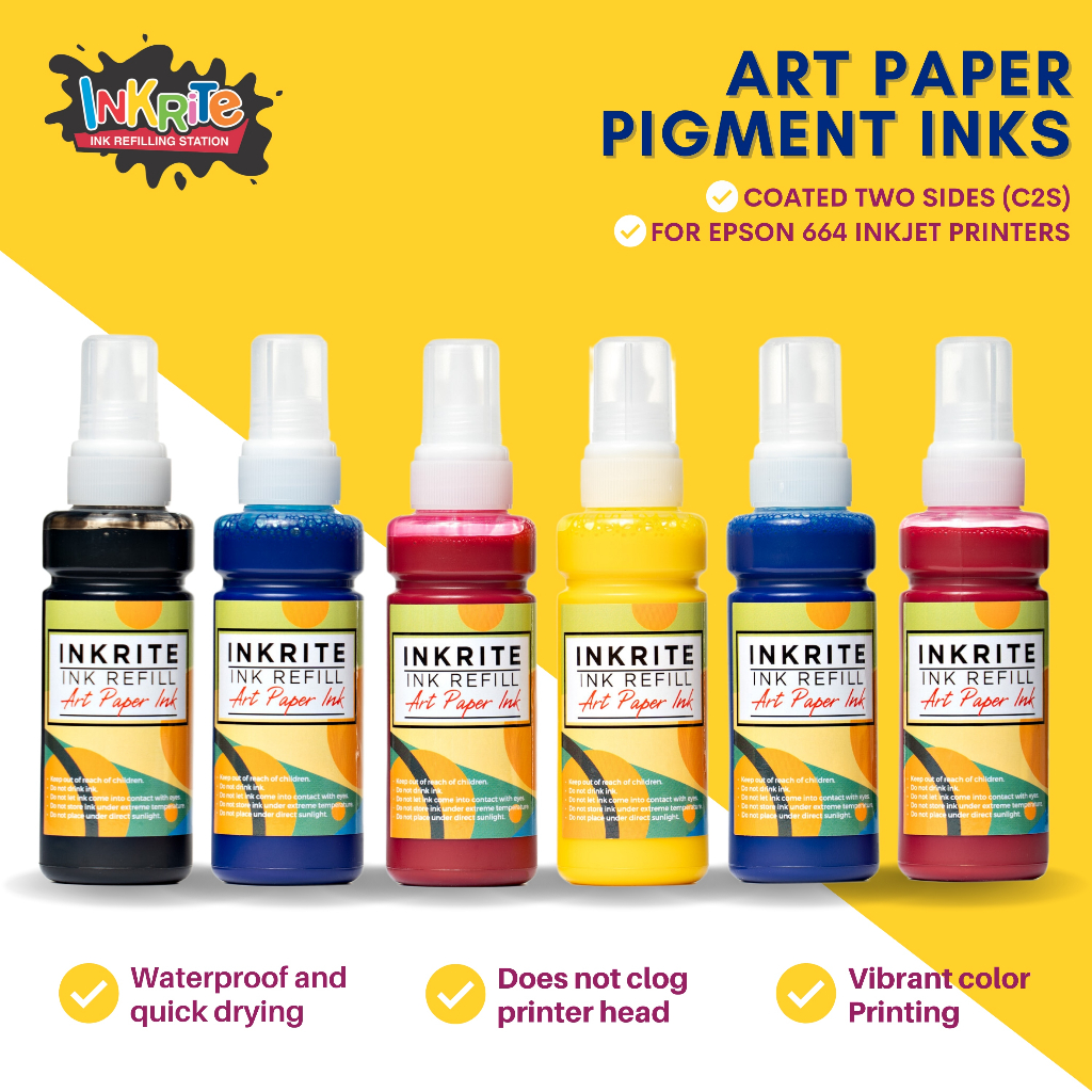 Inkrite Art Paper Pigment Ink for Epson L-Series 664 Inkjet Printers ...