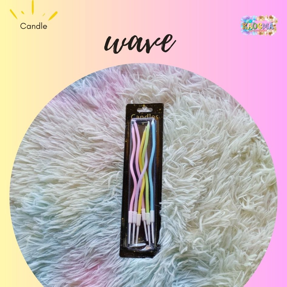 Assorted Color Pastel Thin Wave Candle 6 pieces For Any Celebration ...