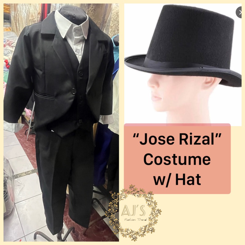 “Jose Rizal” Costume w/ Hat (longsleeve not included) | Shopee Philippines