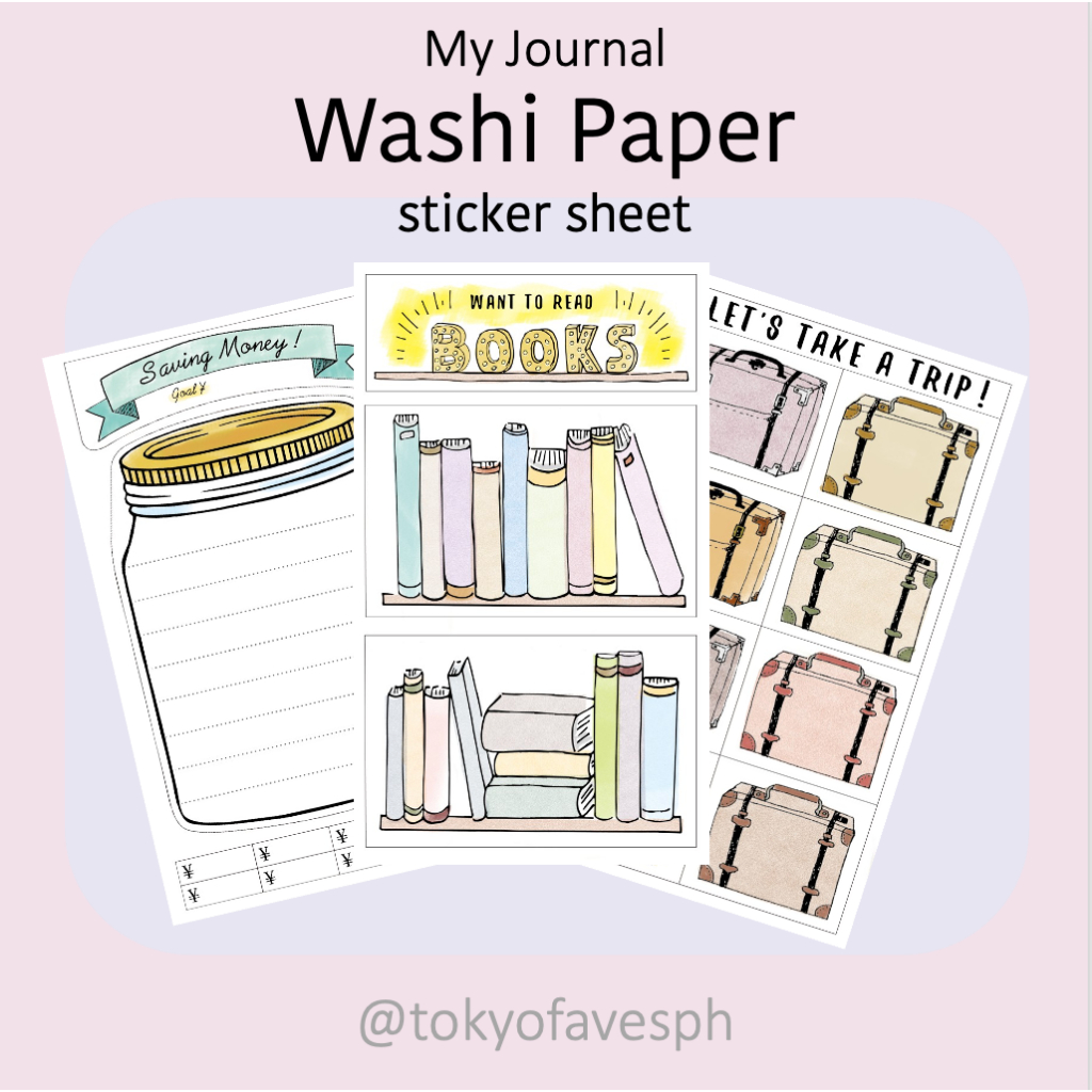 My Journal Washi Sticker Sheet for DIY Journals, Notebooks, Schedulers ...