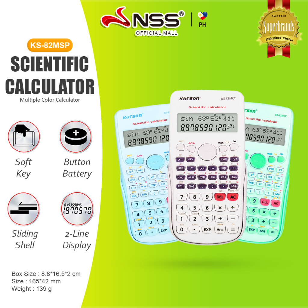 Scientific Calculator With Big Display Student Office Colorful Portable ...