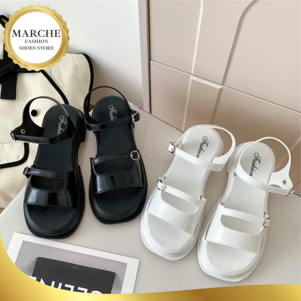 Marche Muffin Bottom Rubber Chunky Heeled Sandals For Women(standard ...
