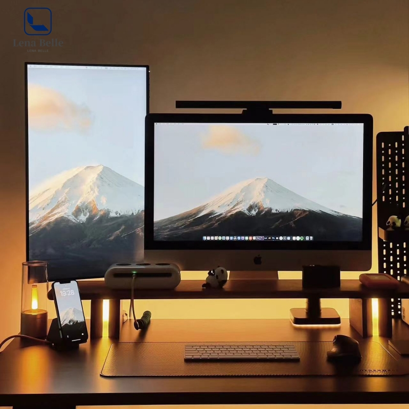 Dual /2 LED Monitor Mount with C-clamp and Grommet options GAMING ...