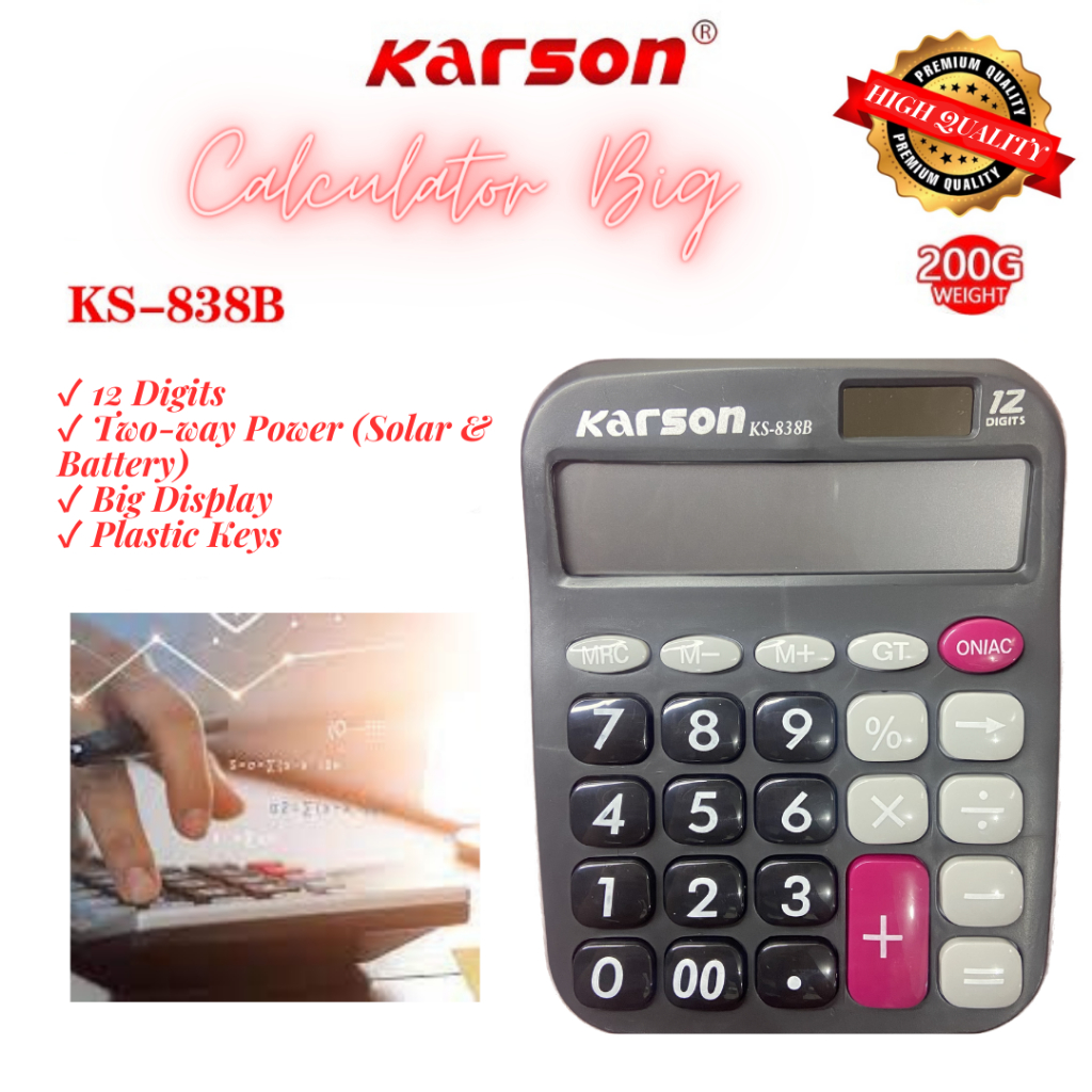 KARSON BIG CALCULATOR (Black & White) | Shopee Philippines