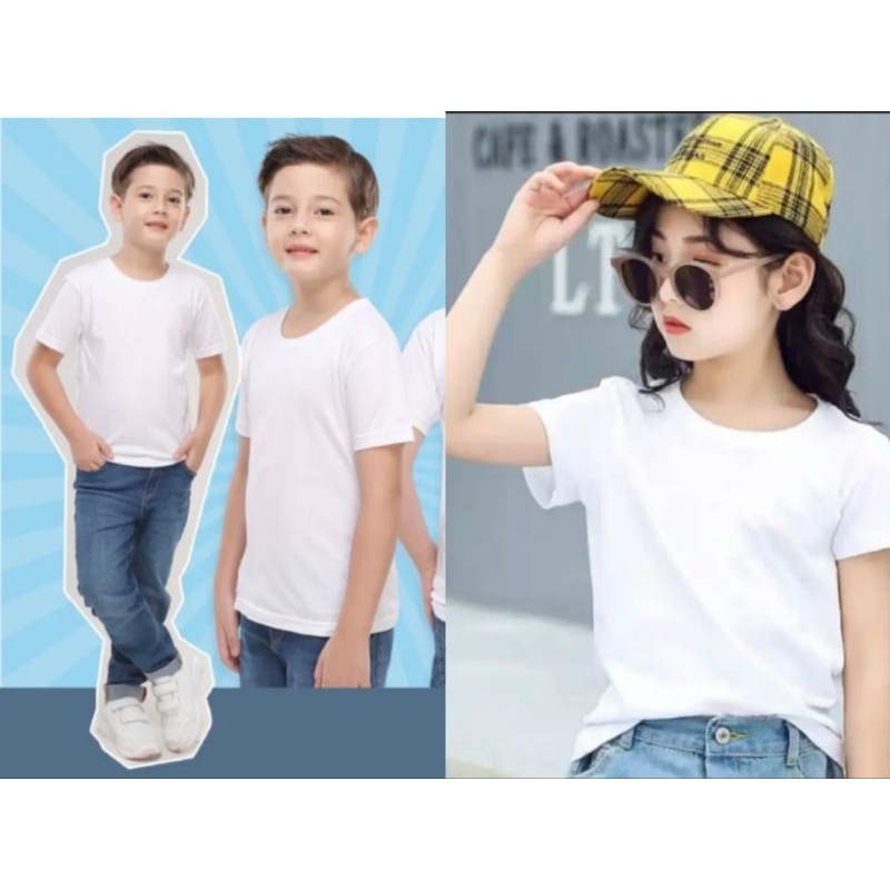 UNISEX PLAIN WHITE T SHIRT FOR KIDS（6-22 SIZE） FOR ADULTE (S-2XL ...
