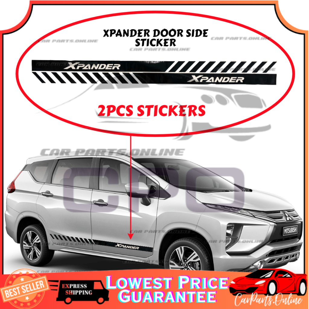CPO 2Pcs MITSUBISHI XPANDER Car Body Side Sticker Truck Decal Vinyl ...