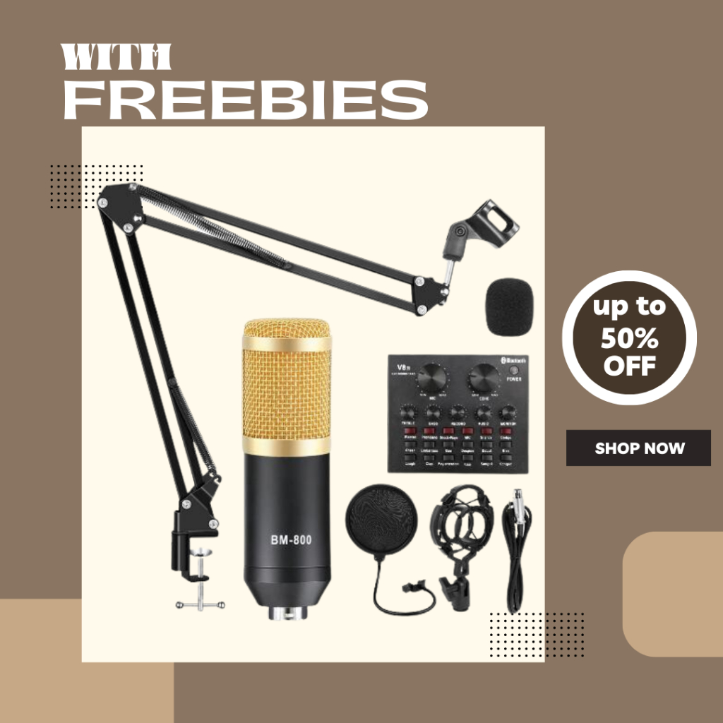 V8 Multifunctional Live Sound Card 100% Original Meet BM-800 Condenser Microphone Kit | Shopee ...