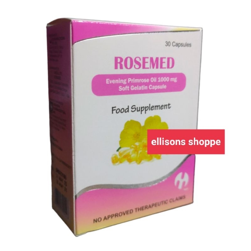 ROSEMED Evening Primrose Oil 1000mg Food Supplement 30 Softgel Capsules ...