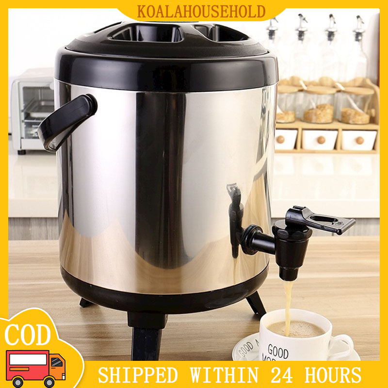 Stainless Thermos Milktea Bucket with Faucet Hot Cold Water Insulation ...