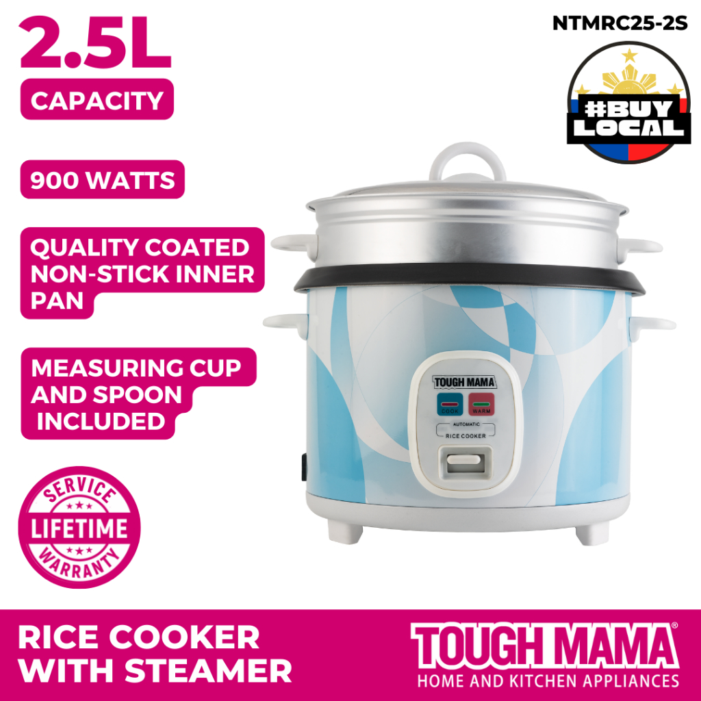 Tough Mama NTMRC25-2S BLUE Rice Cooker with Steamer 2.5L Big Rice ...