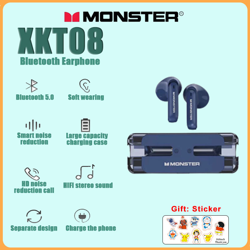 Monster XKT08 Wireless Earphone Gaming Earphone True Wireless Bluetooth ...