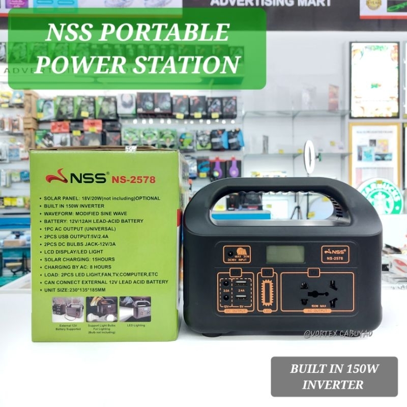 NSS PORTABLE POWER STATION BUILT IN 150W INVERTER (32419) | Shopee ...