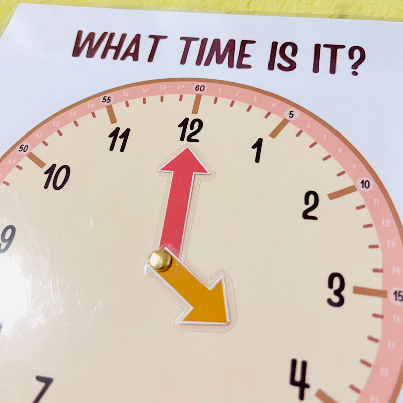 CLOCK telling time w/ movable hands | a4 Laminated FREE marker ...