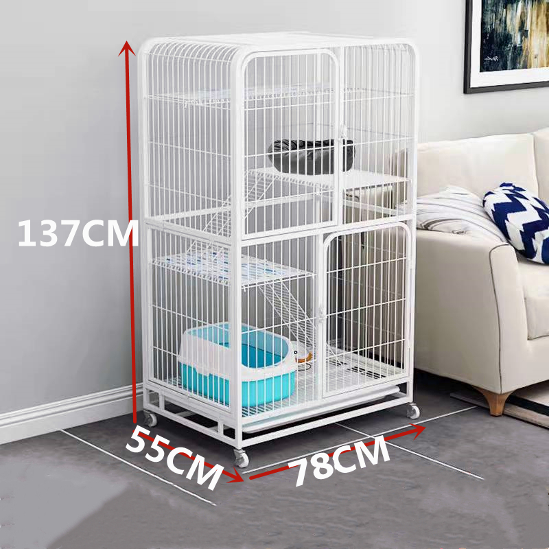 Large Cat Cage Cat House Large Space Four-Story Pet House with toilet ...