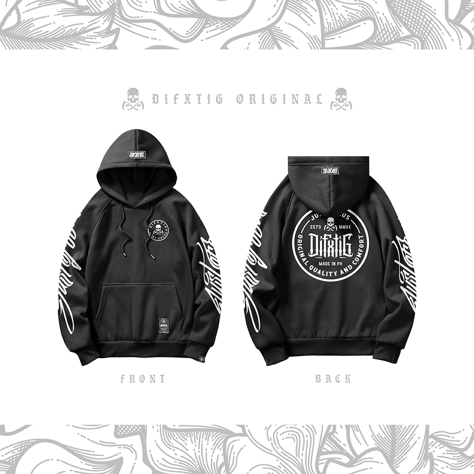 DIFXTIG® CLOTHING - "EMBLEM HOODIE" (COLOR ACID BLACK) - Unisex | Men ...