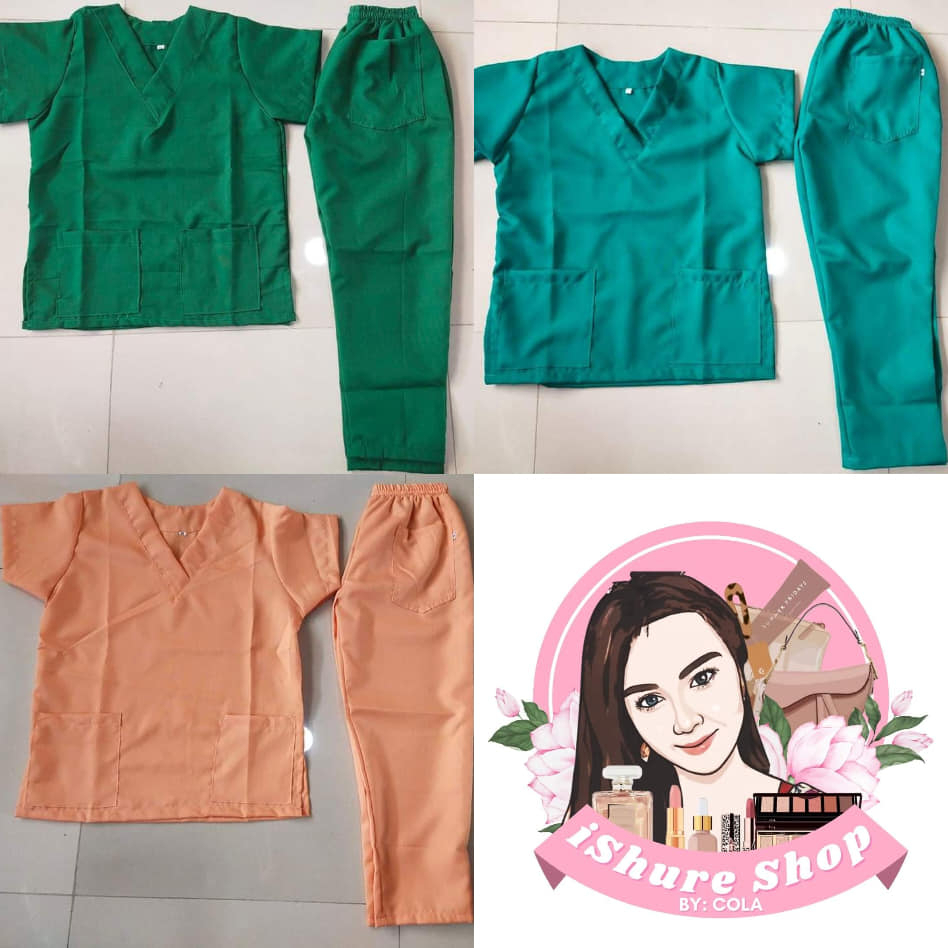 SCRUBSUIT SET [PLAIN COLORS (EMERALD, MEDICAL GREEN, PEACH) | Shopee ...
